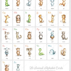 Printable Animal Alphabet Cards Set, Instant Download ABC Flashcards ...