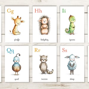 Printable Animal Alphabet Cards Set, Instant Download ABC Flashcards ...