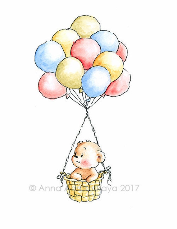 Teddy bear in a balloon store