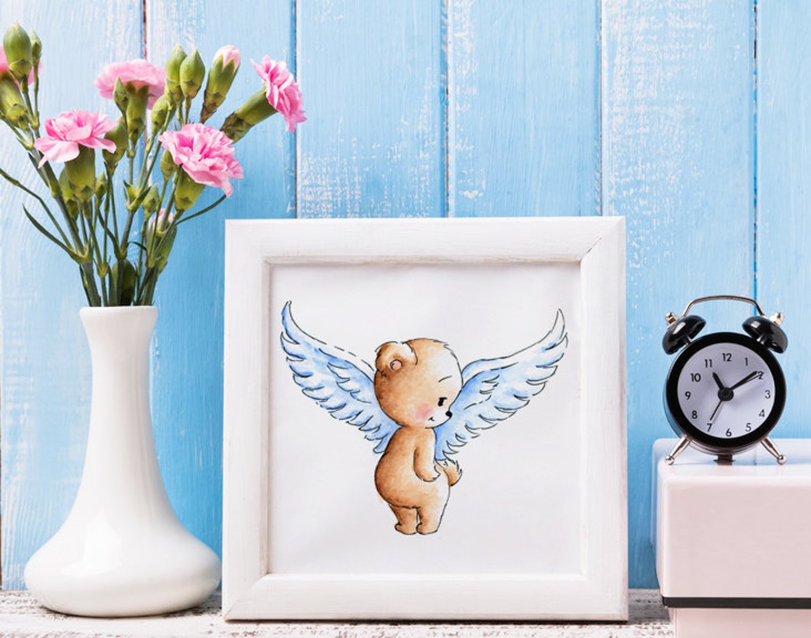 Teddy Bear With Wings Printable Art Nursery Wall Decor - Etsy