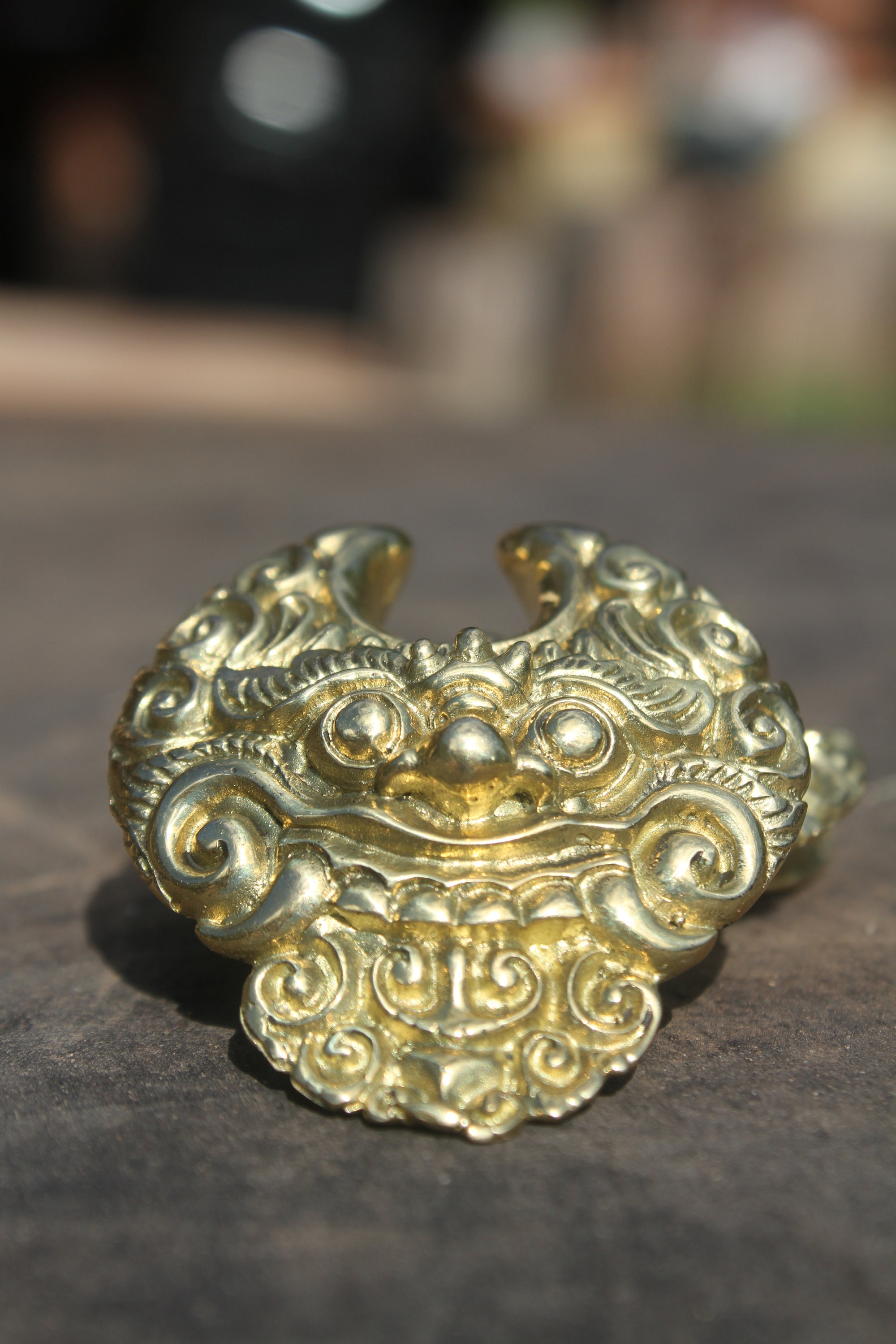 Brass Barong Ear Weights, Tribal Stretched Ear Plugs - Etsy
