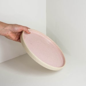 Pink Stoneware Plate Handmade Ceramic - Etsy