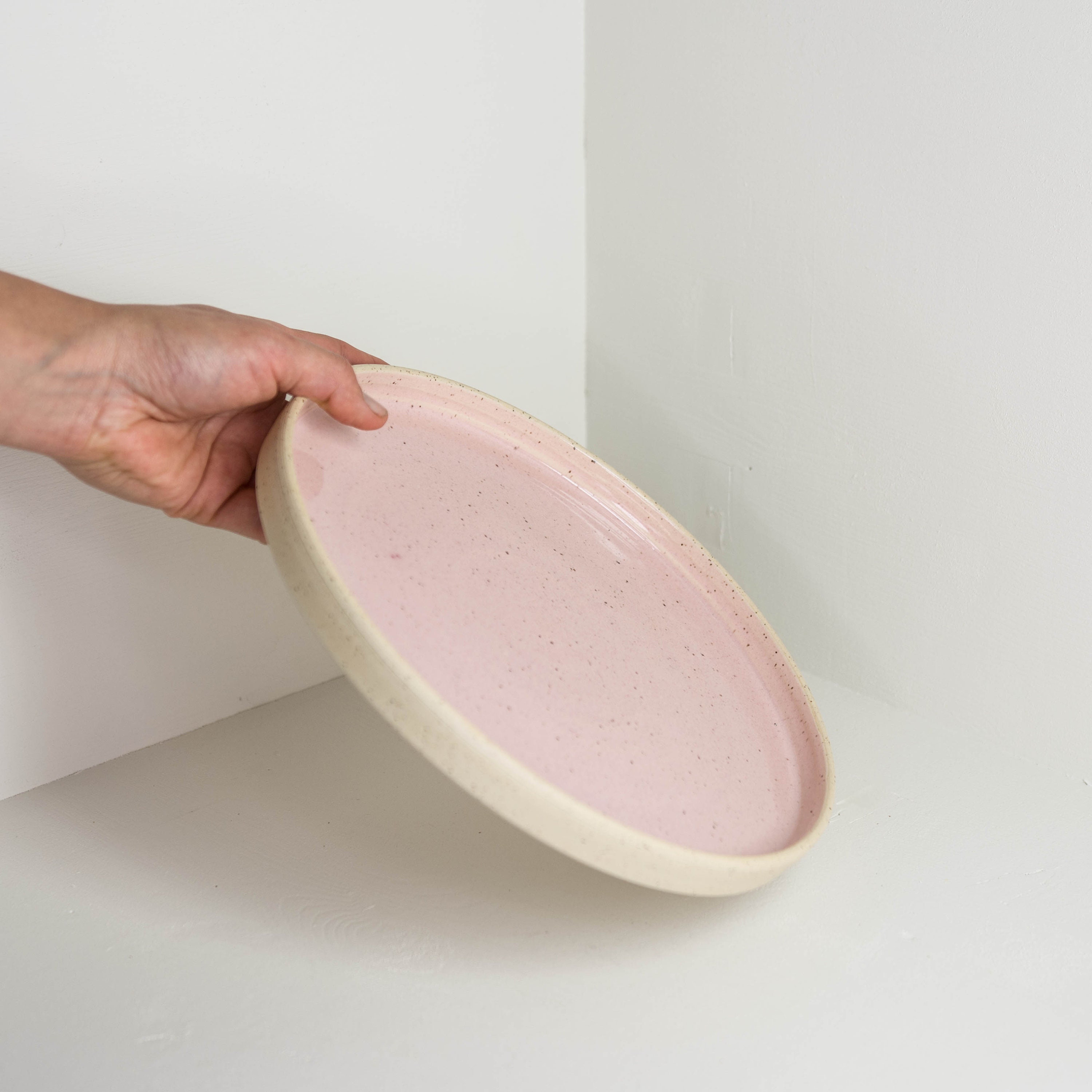 Pink Stoneware Plate Handmade Ceramic - Etsy