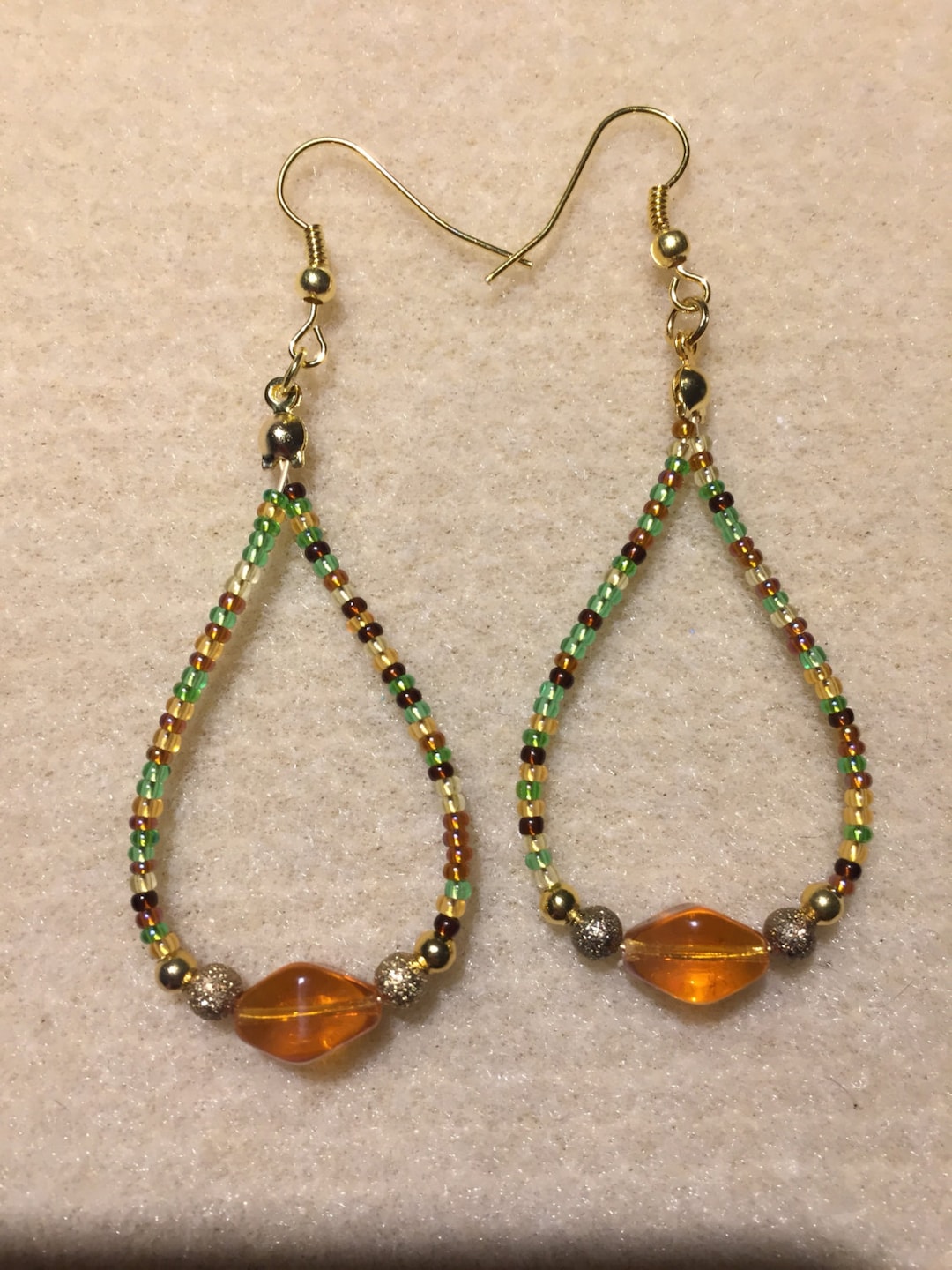 Variation on Seed Bead Loop Earrings - Etsy