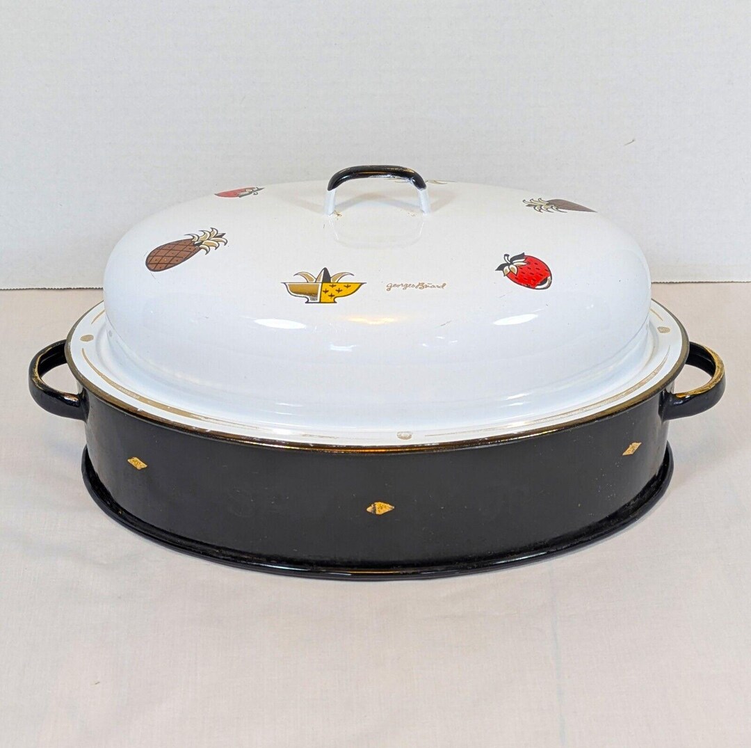 Vintage Metal Savory Double Wall Roaster With George Briard Decoration ...