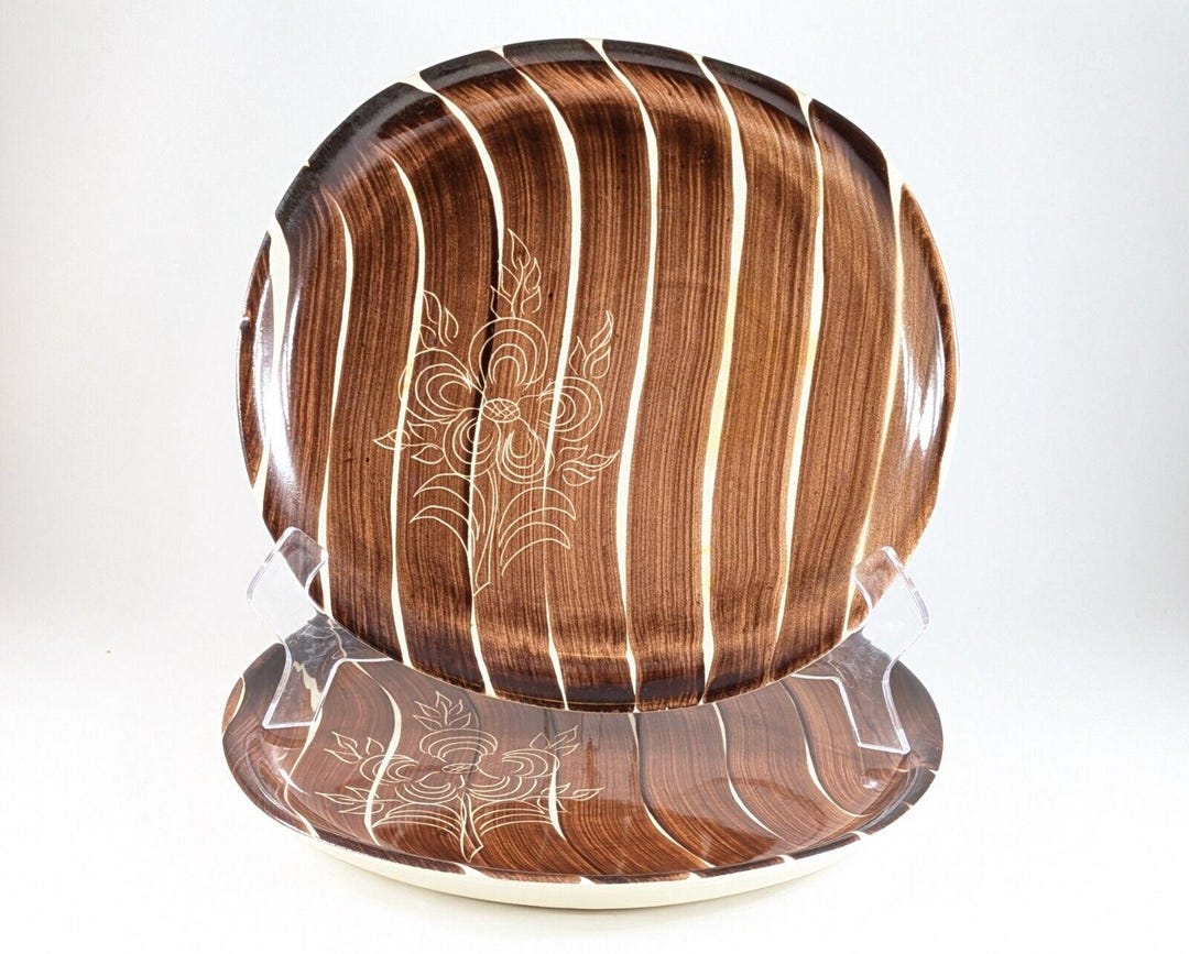 1940's Purinton Pottery intaglio Pair of Dinner Plates - Etsy