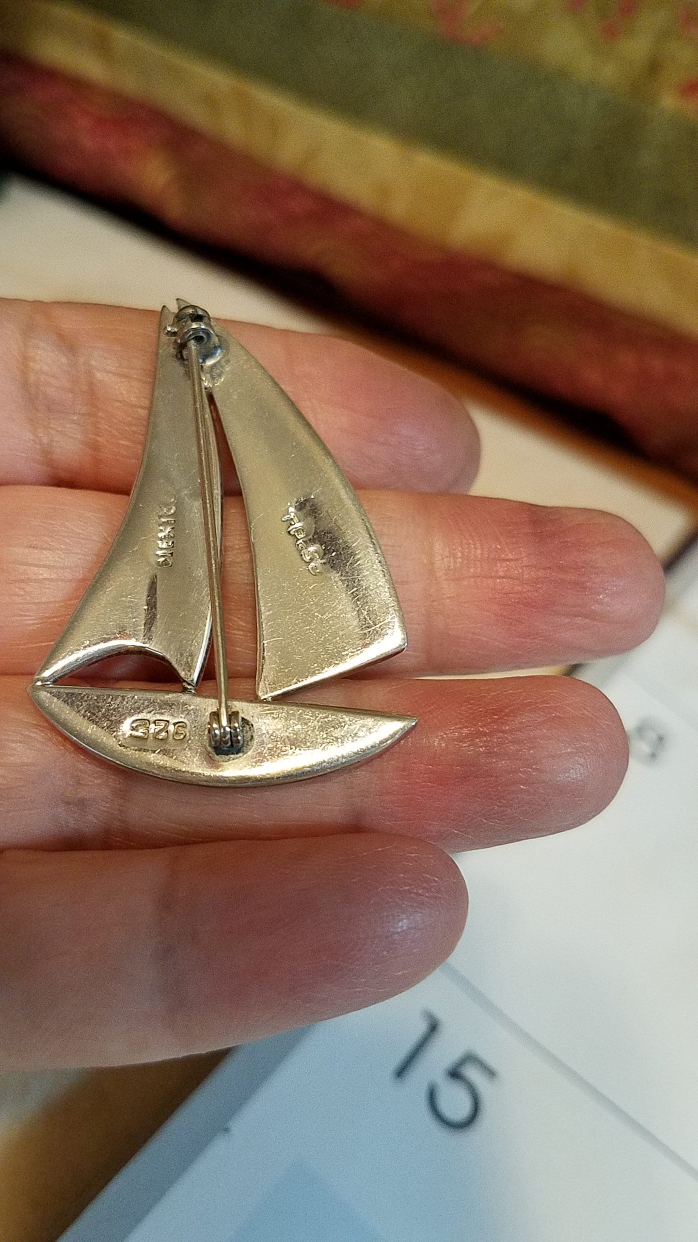 Sterling Silver Sailboat Brooch/pin - Etsy