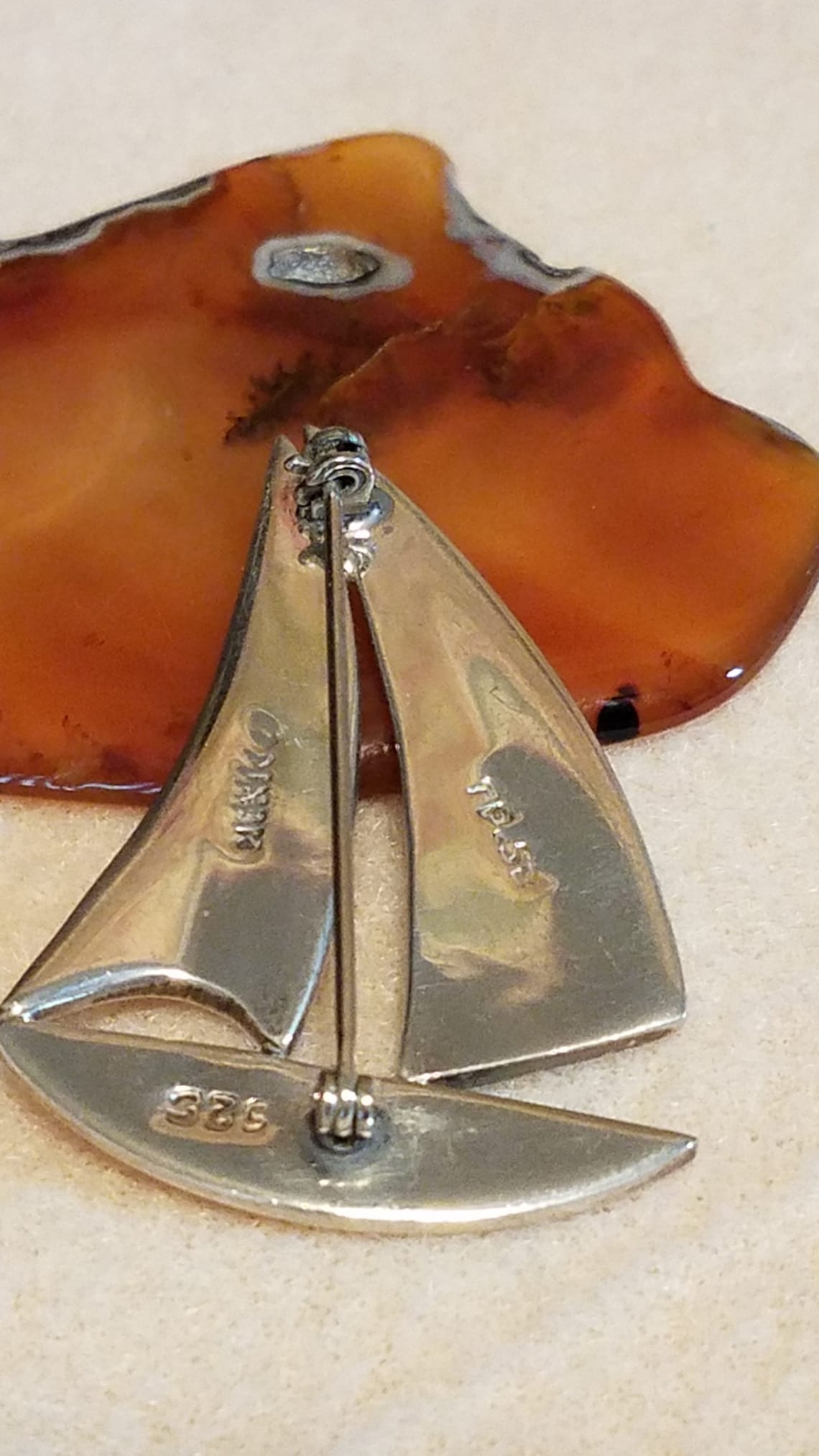 Sterling Silver Sailboat Brooch/pin - Etsy