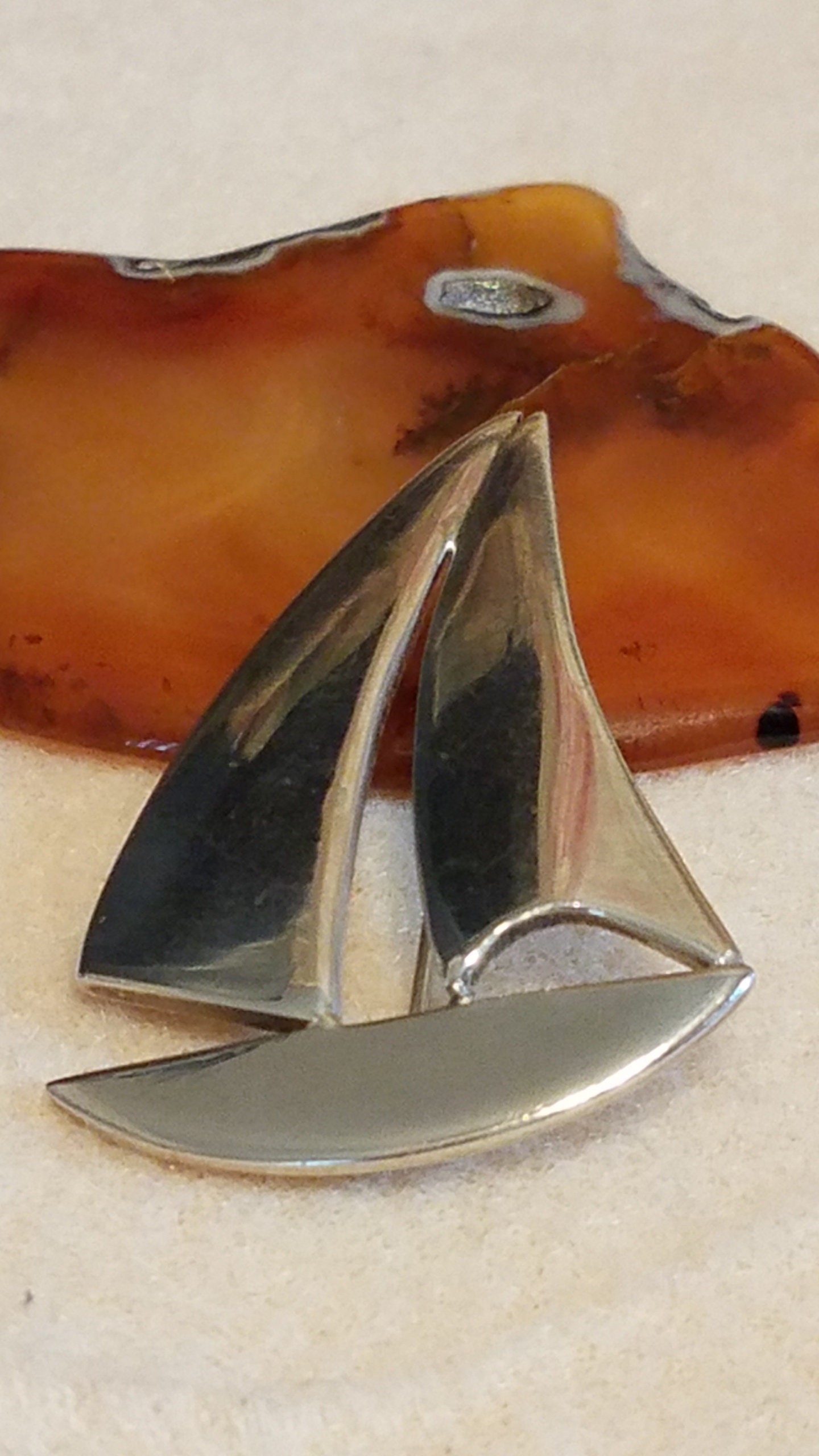 Sterling Silver Sailboat Brooch/pin - Etsy