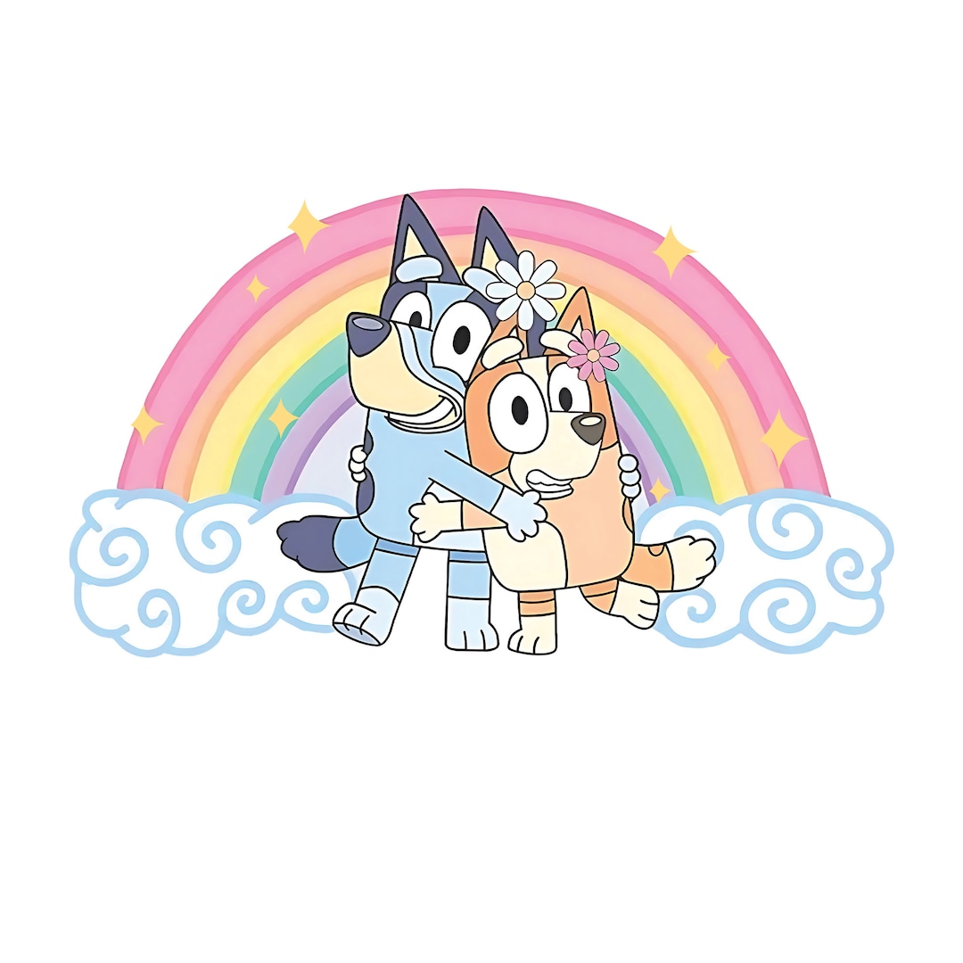 Bluey Dance Mode Rainbow PNG und Bluey Friends PNG Combo 3 Dateien ...