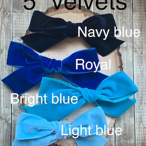 Blue Velvet Ribbon Bows in Your Choice of Size and Color. 4" or 5" Bows ...