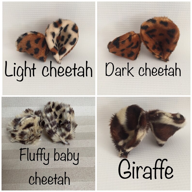 Animal Ear Hair Clips Cheetah Giraffe Zebra Koala Lion - Etsy
