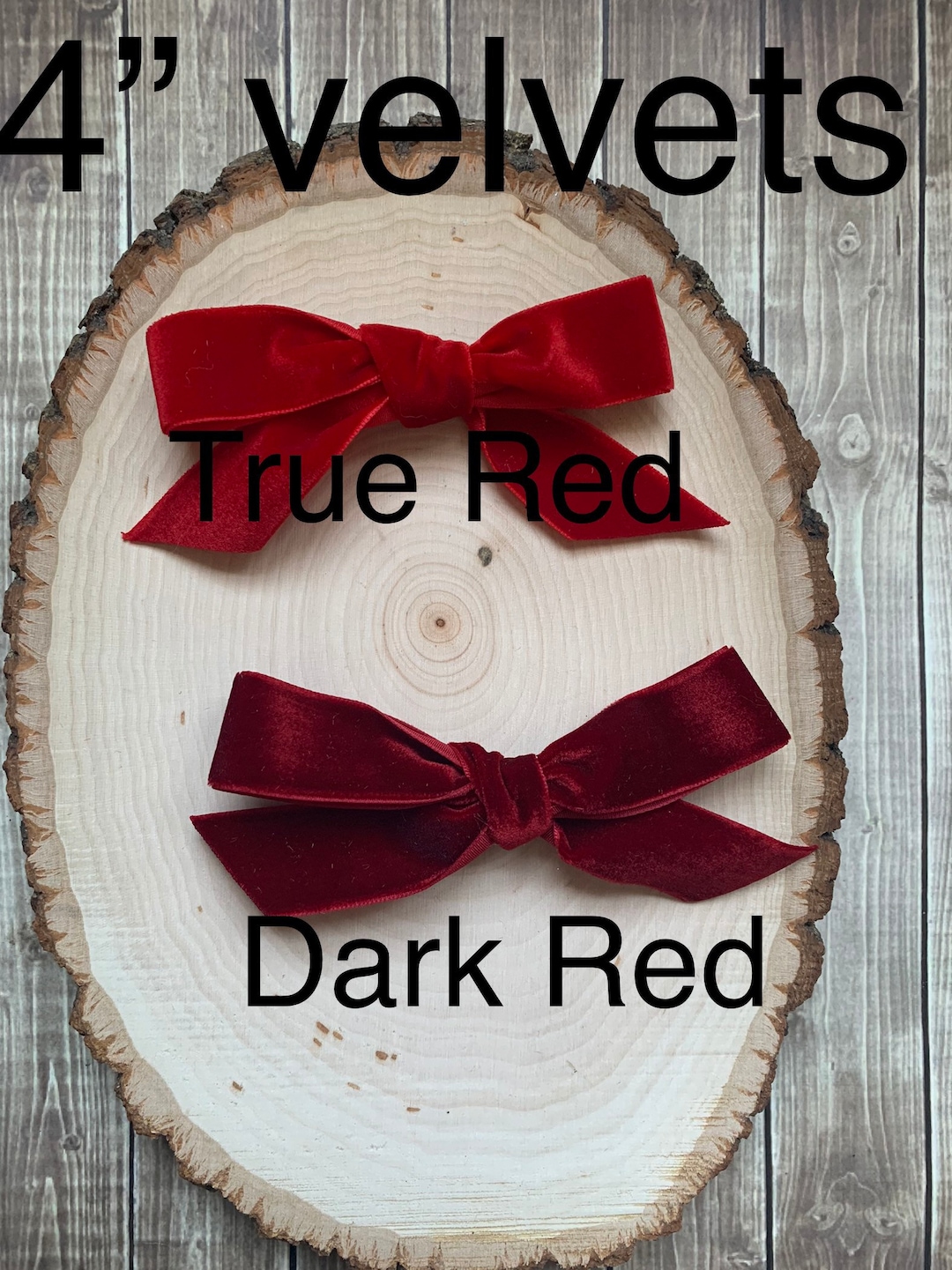 Red Velvet Ribbon Bows in Your Choice of Size and Color. 4" or 5" Bows ...