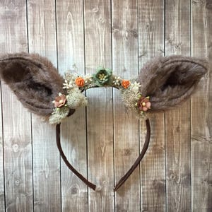 Wolf Woodland Headband With Moss and Flowers in Your Choice of Colors ...