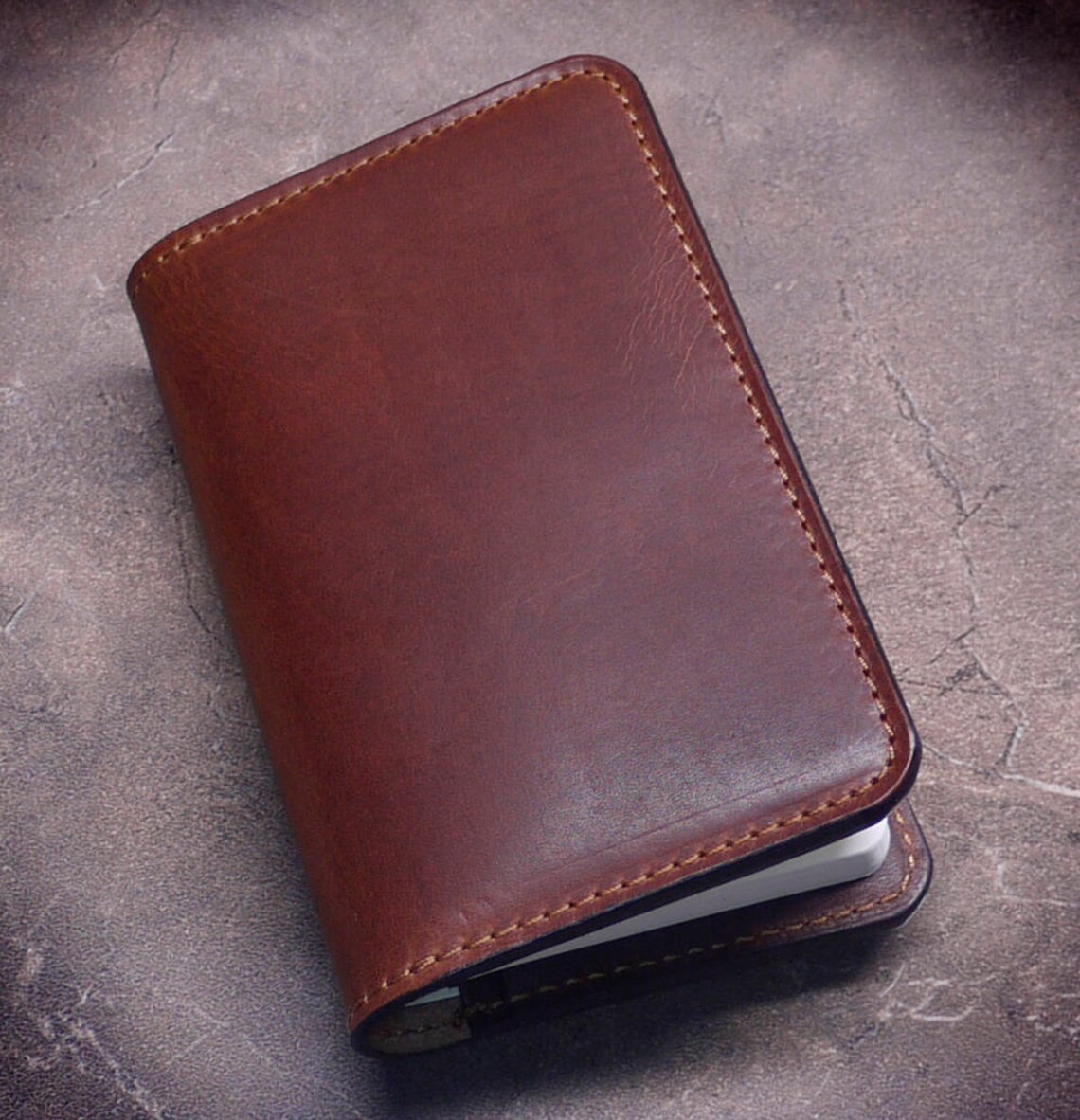 Luxury Dark Cognac Horween Wallet with 4 Credit Card Pockets | Etsy