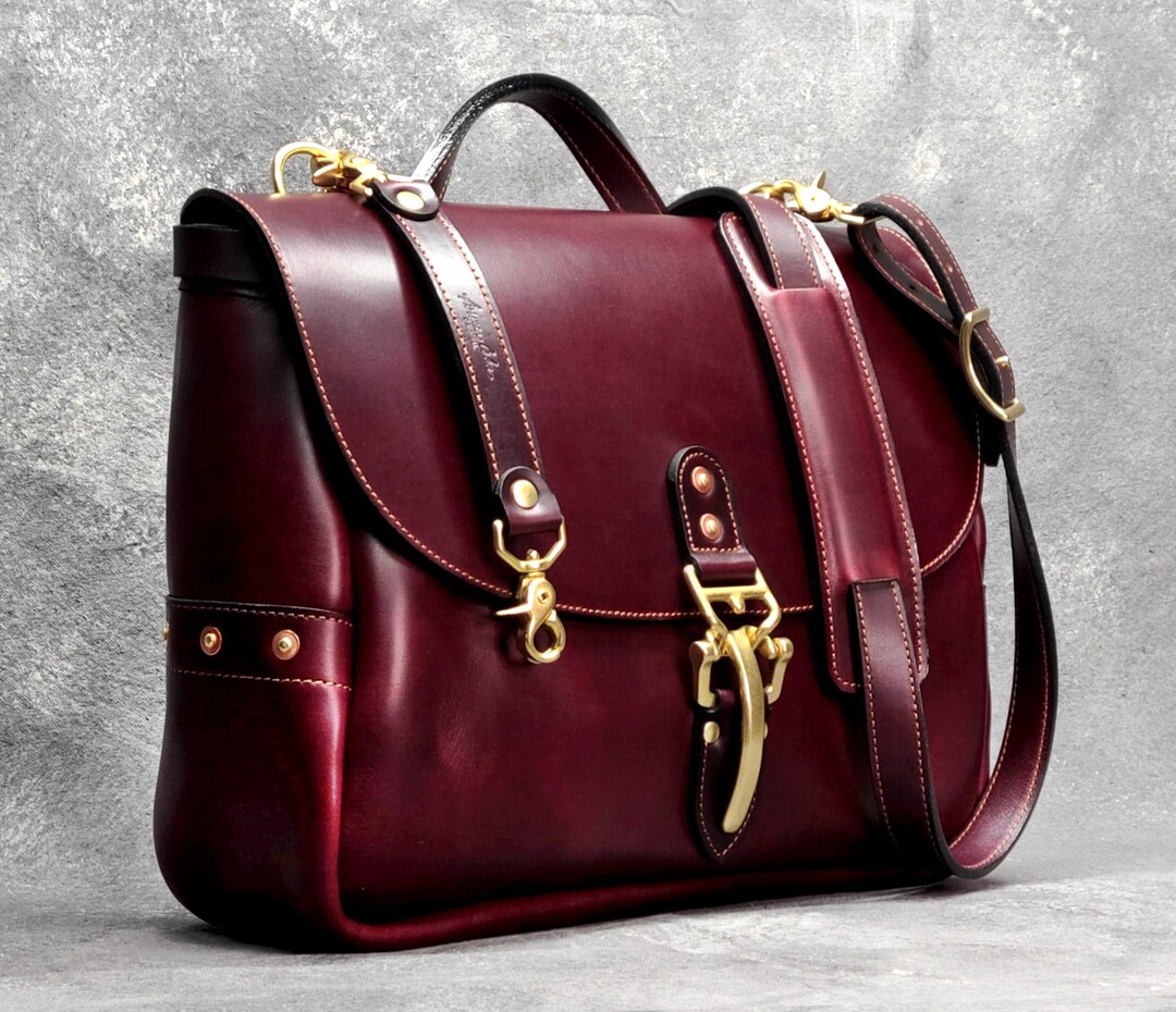 Chicago 15" Mailbag, Burgundy Horween Chromexcel Leather Messenger Bag ...