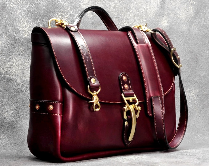 Chicago 15" Mailbag, Burgundy Horween Chromexcel Leather Messenger Bag ...