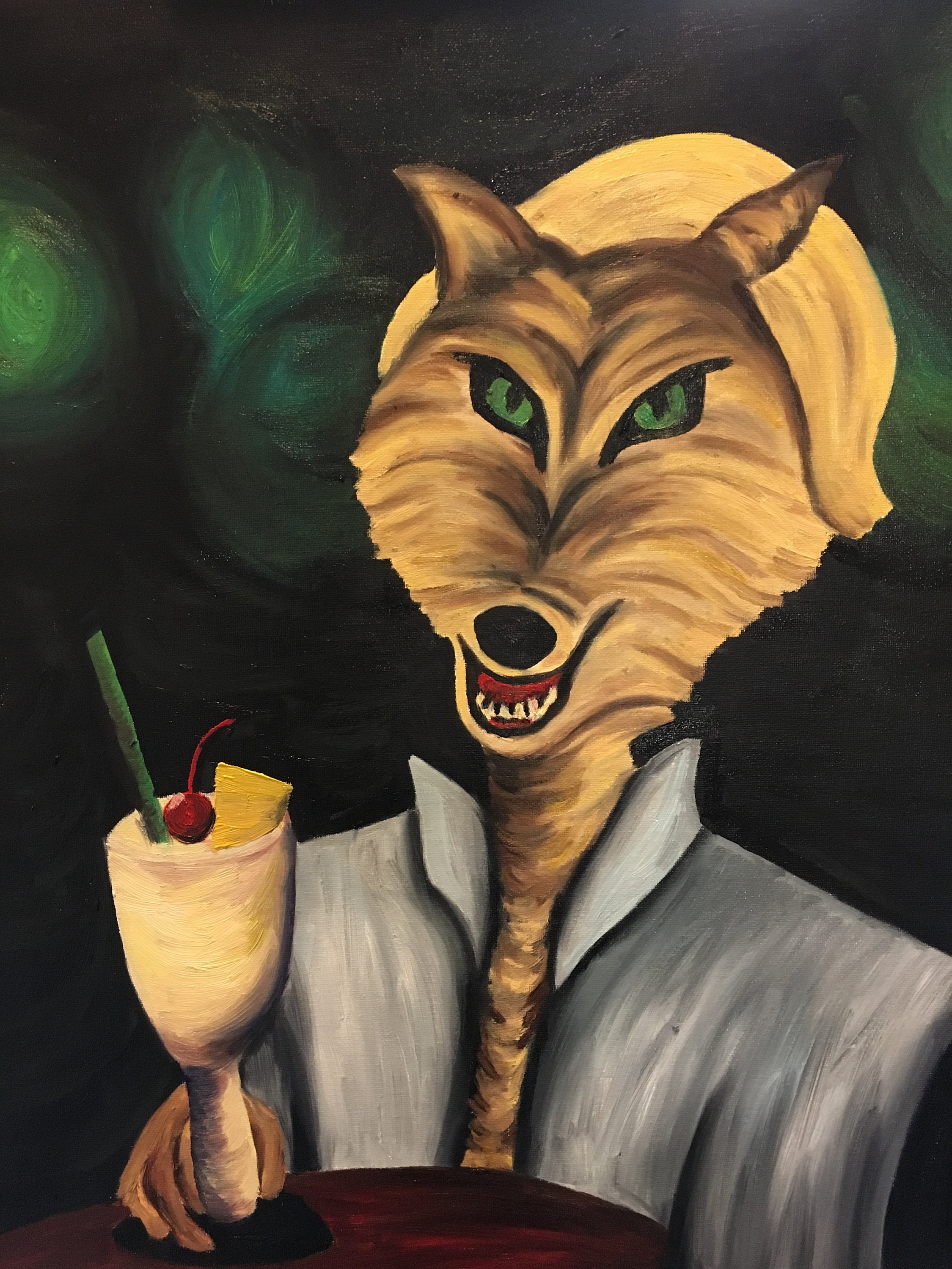 A Werewolf Drinking a Pina Colada at Trader Vic's - Etsy