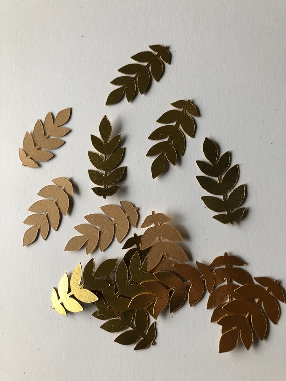 gold leaf confetti/cupcake topper/card making by paperwalldecorations ...