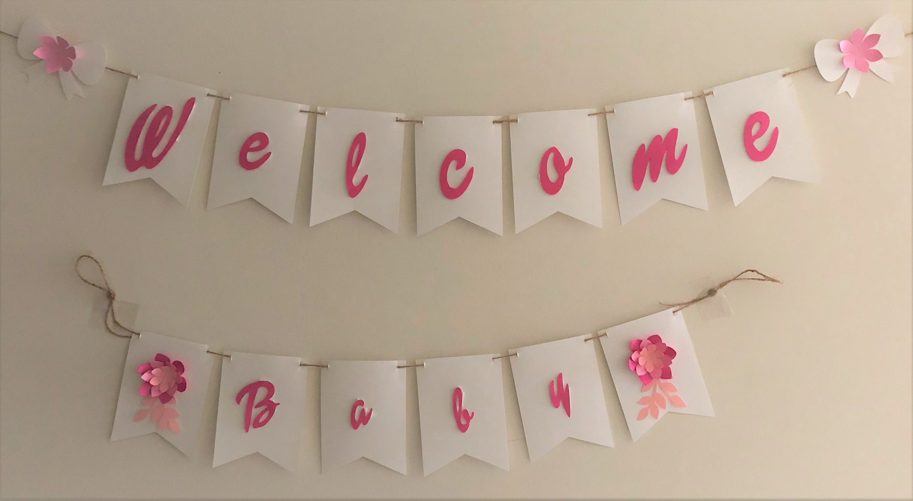 Welcome Baby Banner Baby Girl Shower Banner Baby Shower Decorations - Etsy
