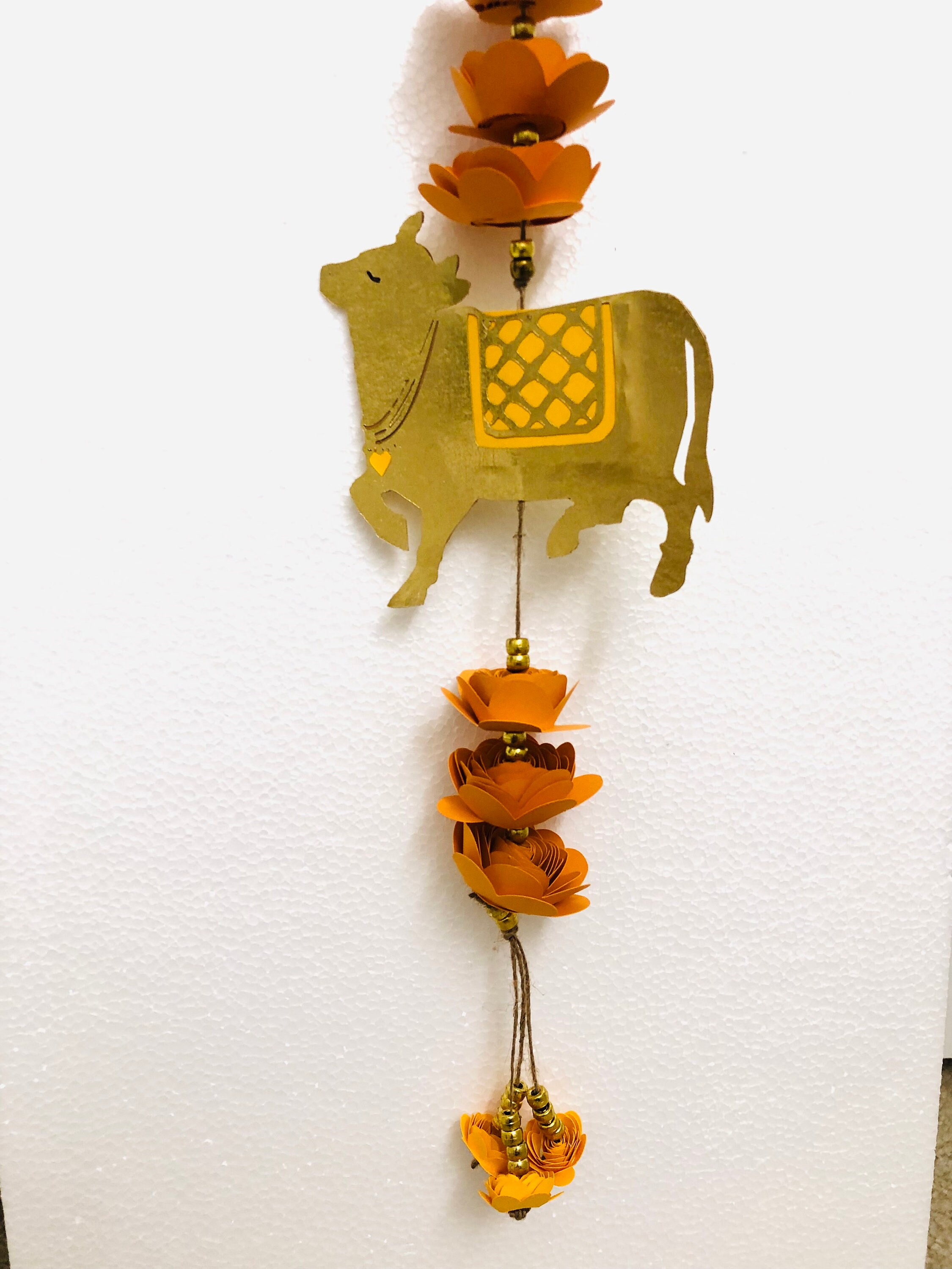 Set of 2 Pichwai Cow Flower Garland/cow Wall Hanging/ Cow and Flower ...