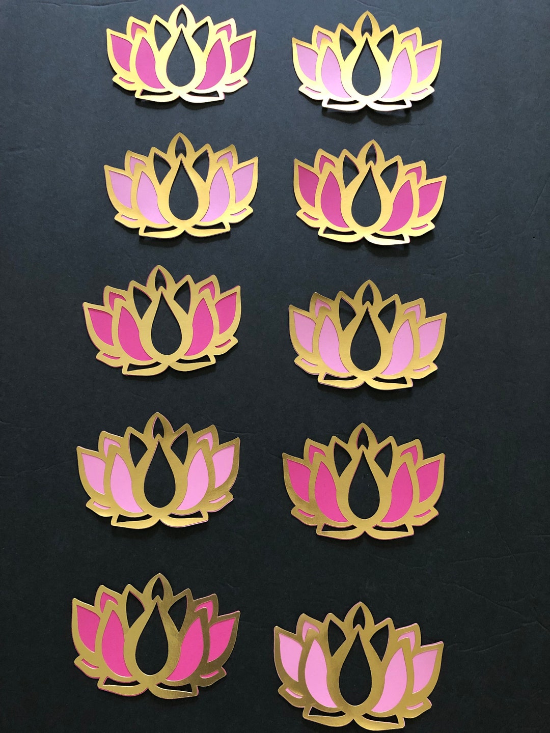 Pink Shade Lotus Flower 10pcs Paper Cutouts - Etsy