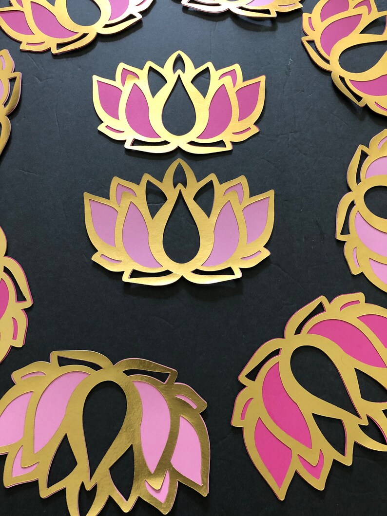 Set of ( 10) Pink Shade Paper Craft Lotus for Decorations - Etsy
