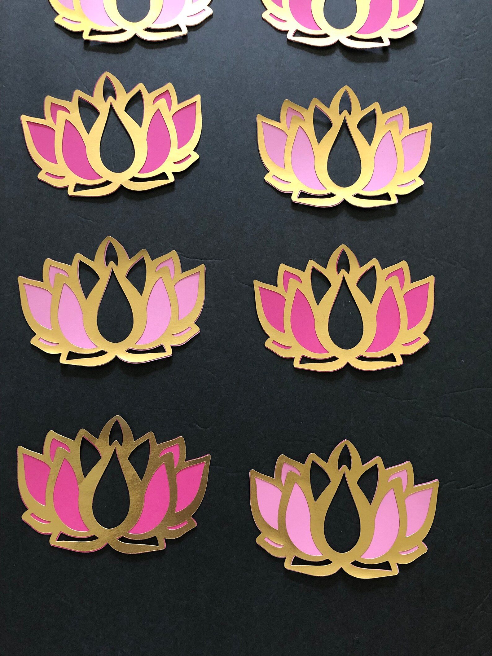 Pink Shade Lotus Flower 10pcs Paper Cutouts - Etsy