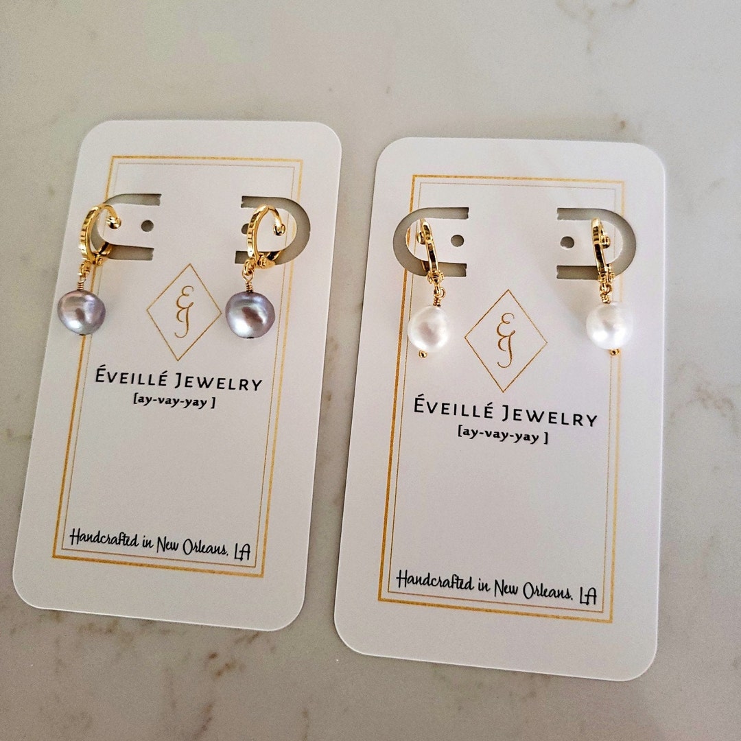 Fresh Water Pearl Huggies. Gold Pearl Earrings. Everyday Pearl Jewelry ...