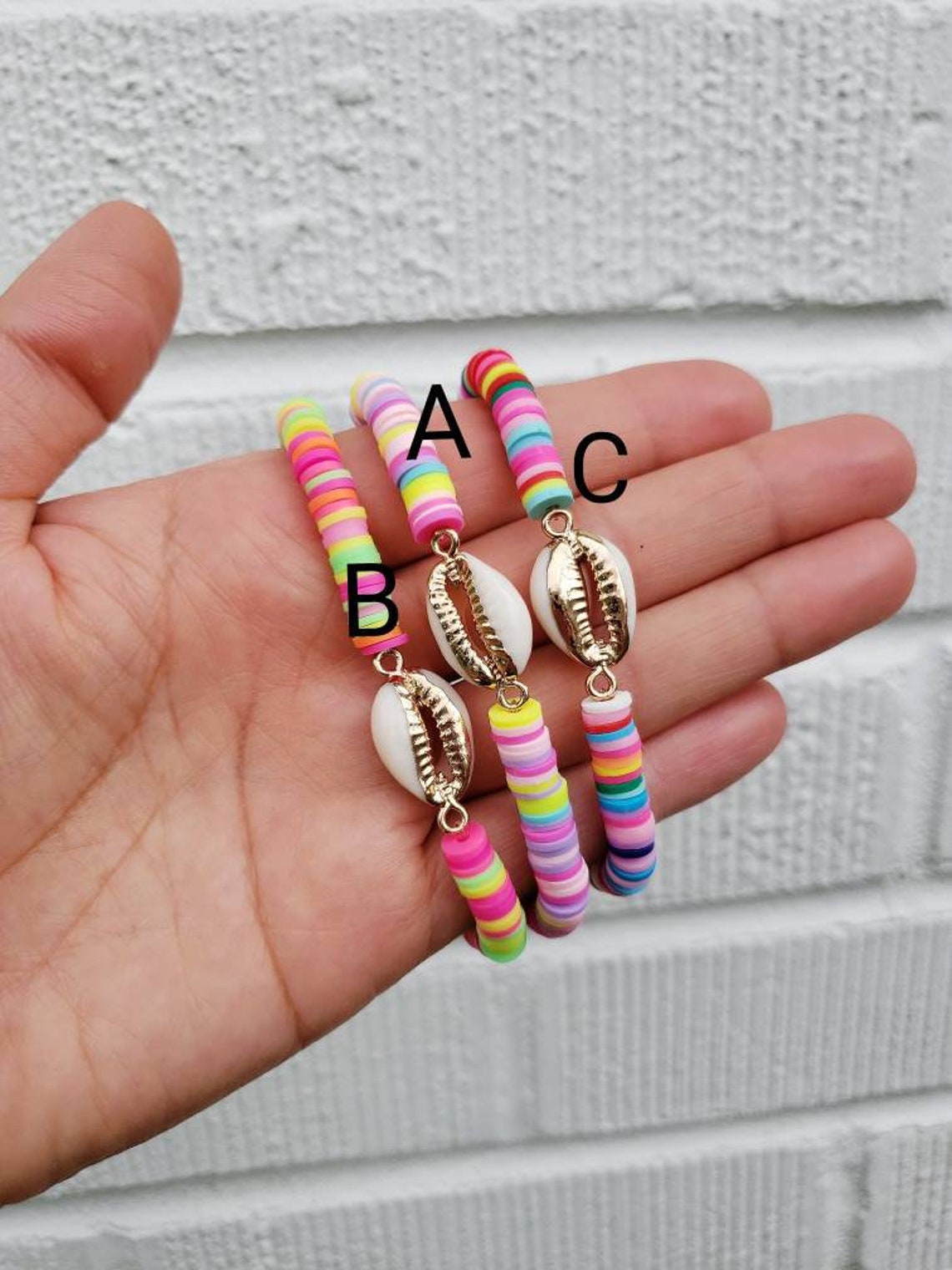 Colorful Cowrie Shell Bracelet. Cowrie Stretch Bracelet. Beach - Etsy