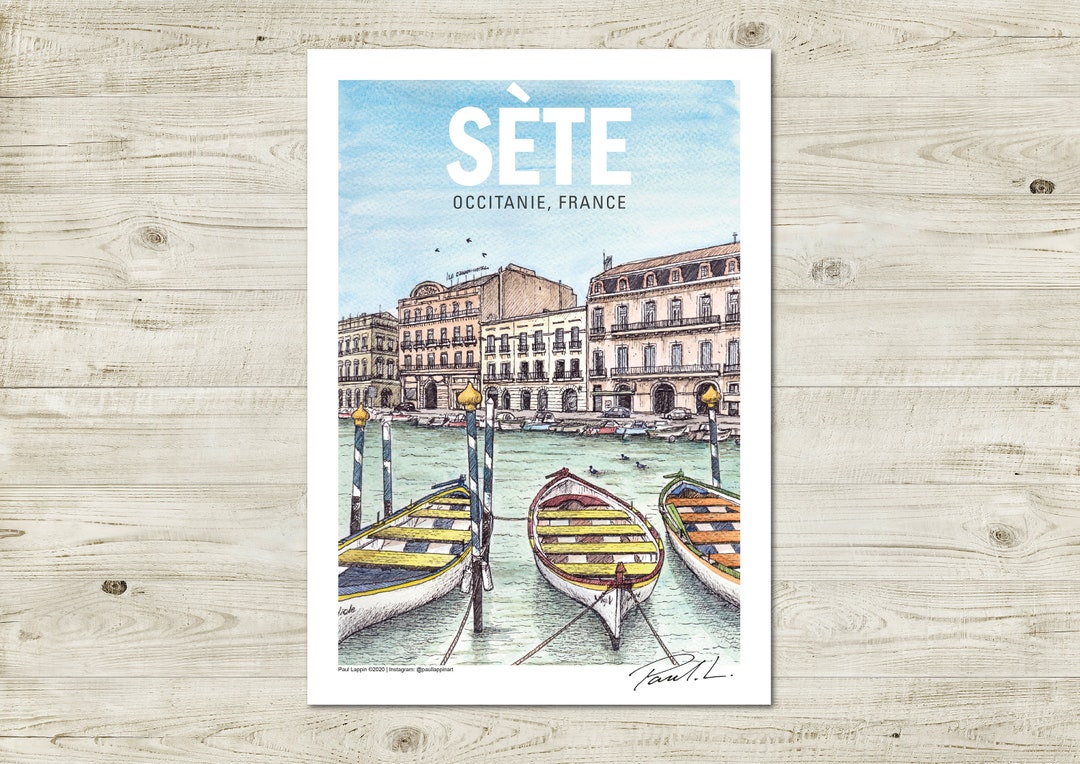A4 Sète Poster | Occitanie, France (formerly Languedoc-roussillon ...