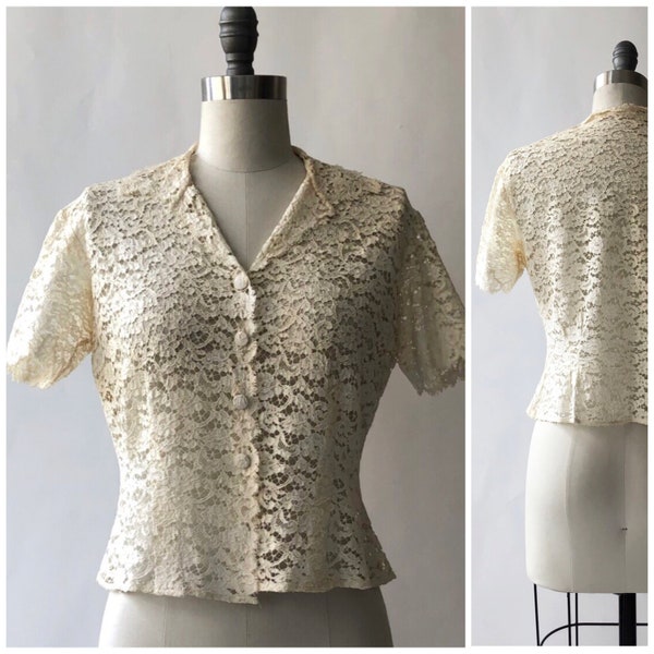 Cream Blouse - Etsy