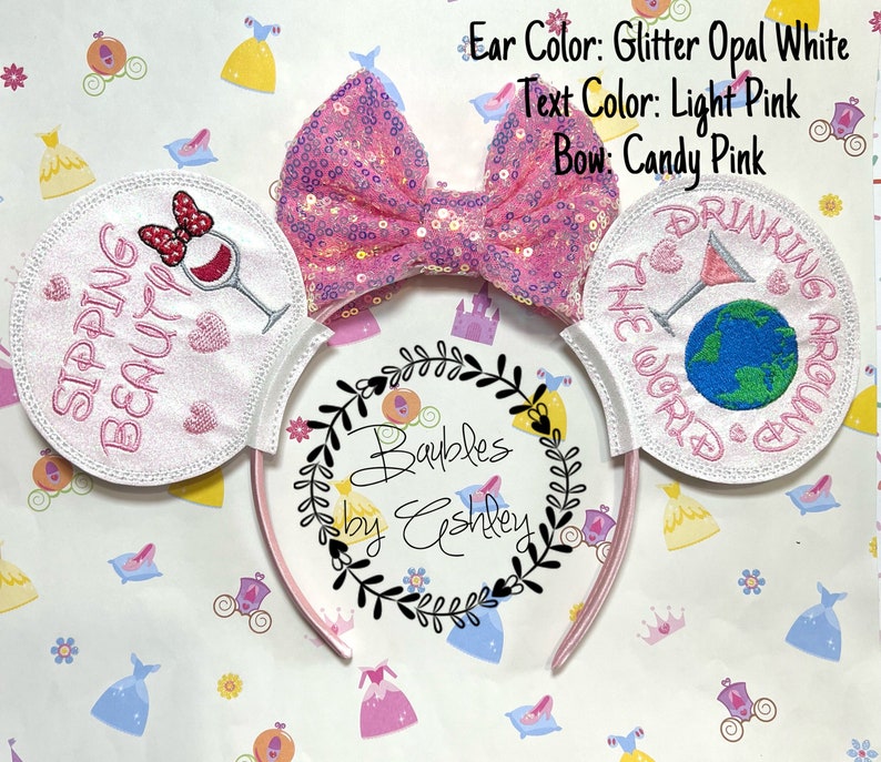 Sipping Beauty Drink Around the World Checklist Doublesided Mouse Ears ...
