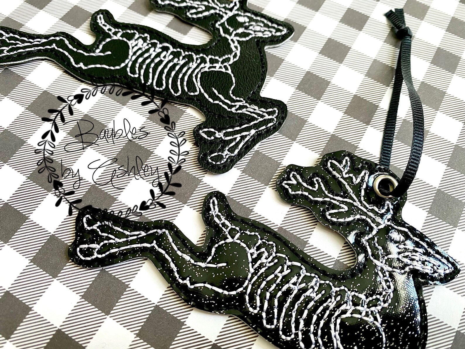 Skeleton Reindeer Ornament Goth Christmas Black Tree Spooky - Etsy
