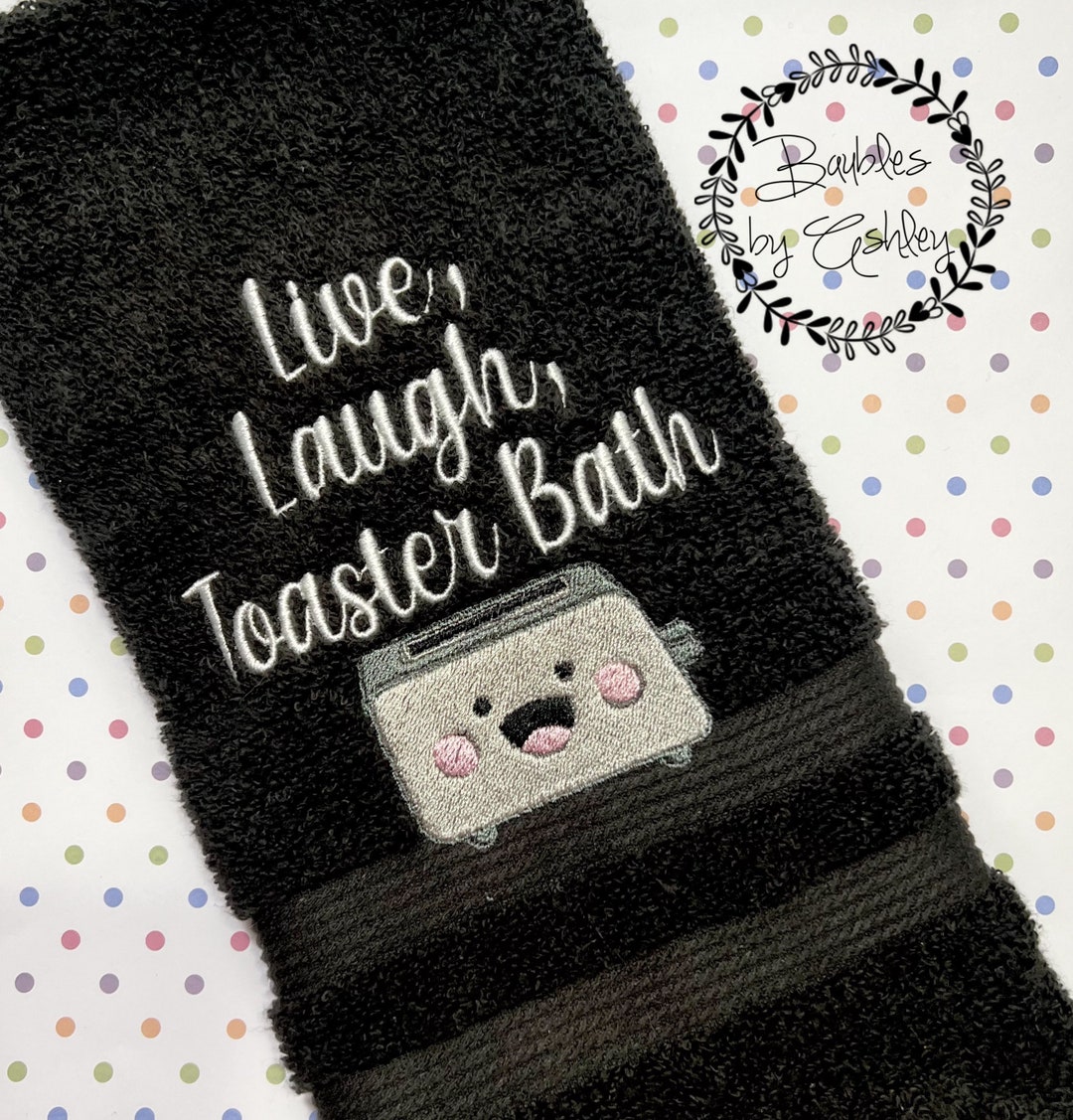 Live Laugh Toaster Bath Bathroom Hand Towel | the Last Bath Bomb - Etsy