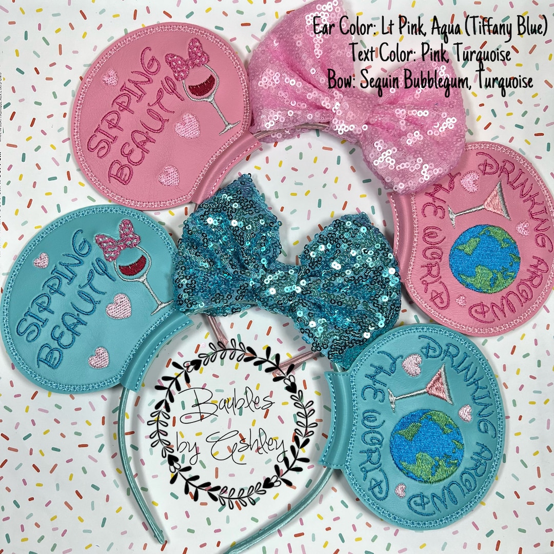 Sipping Beauty Drink Around the World Checklist Doublesided Mouse Ears ...
