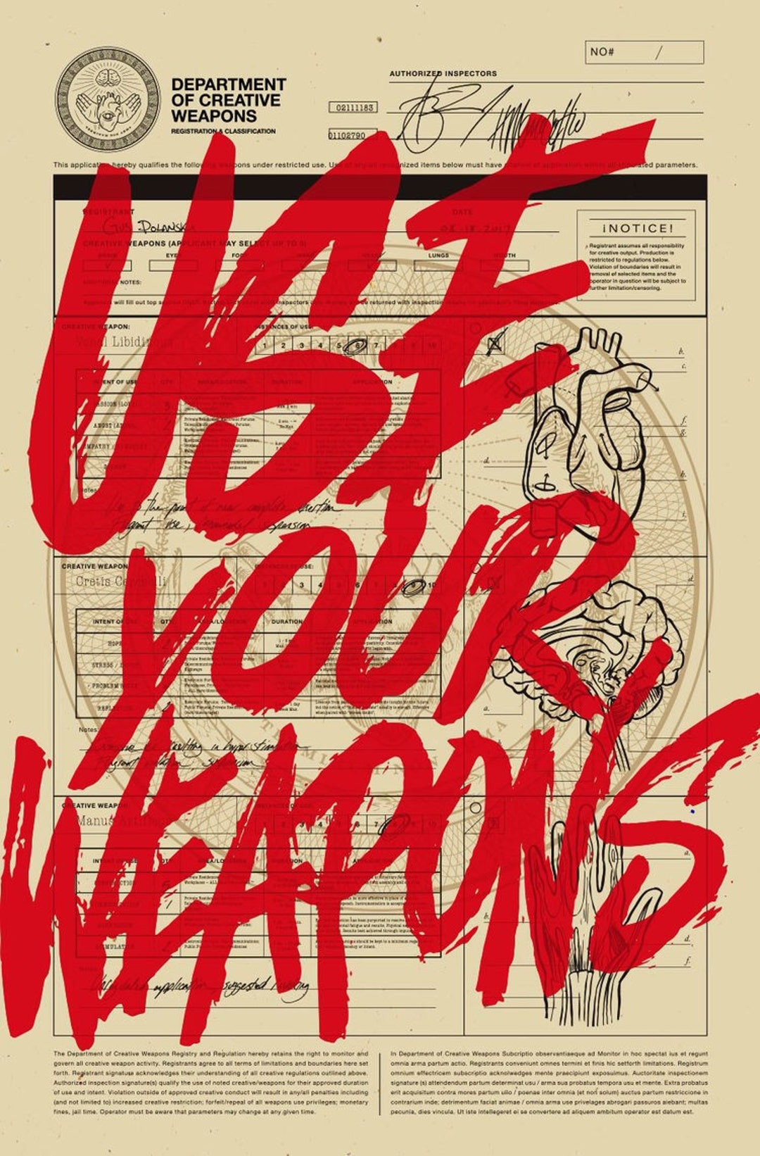 Use Your Weapons Poster - Etsy