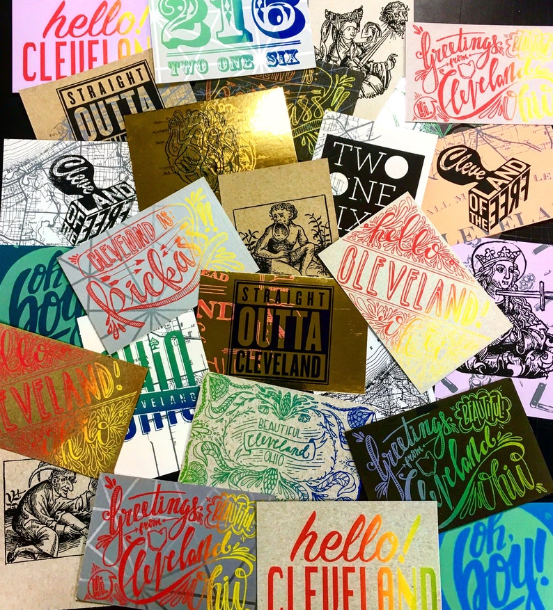 Hand Printed Post Card Packs - Etsy