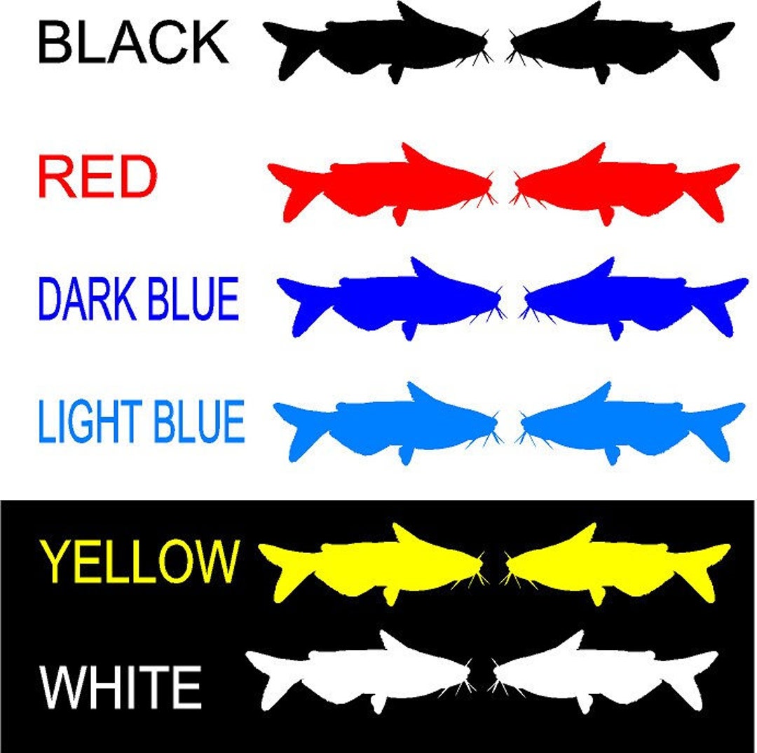 2 Pack Catfish Decals, Catfish Stickers, Catfish Silhouette, Catfishing ...