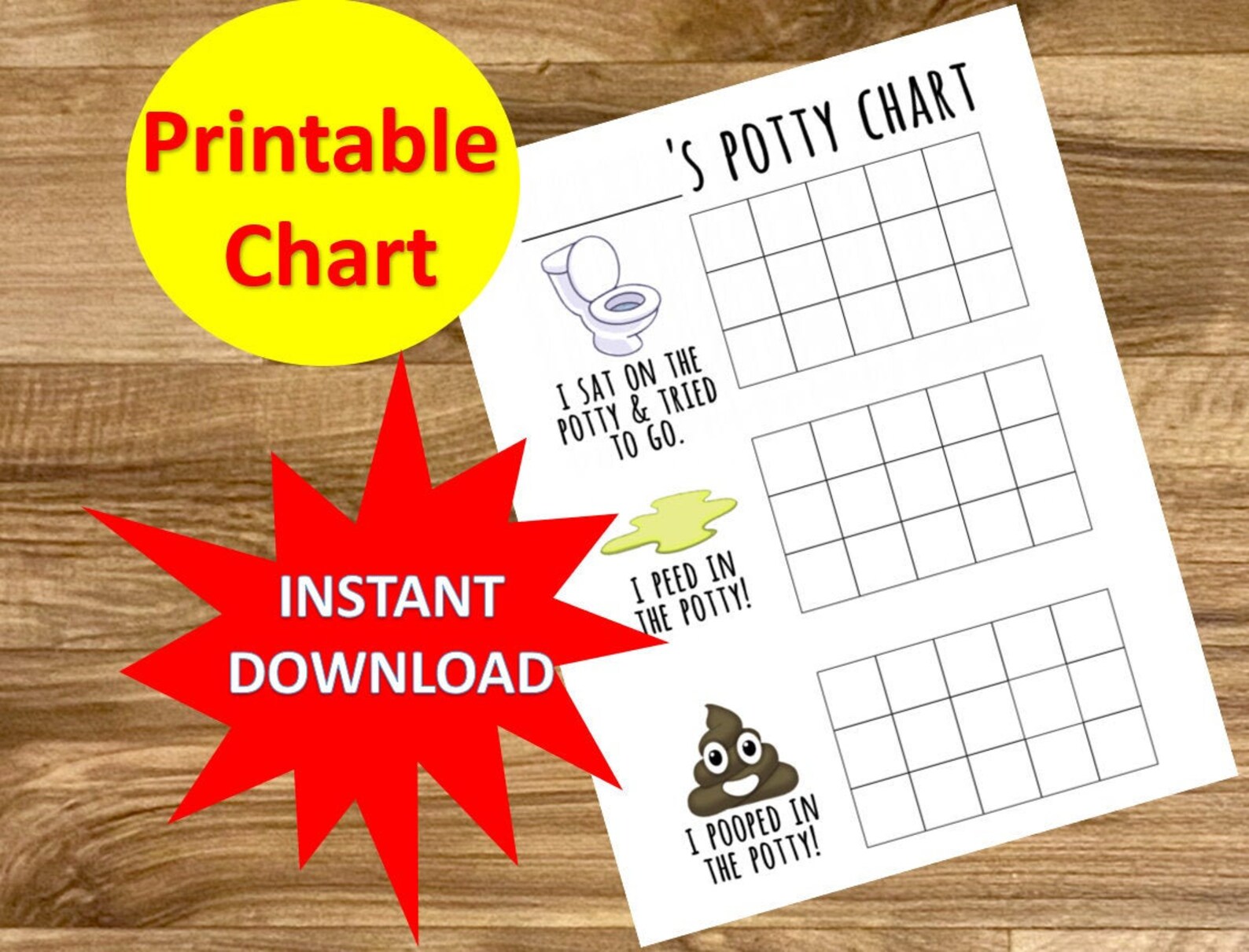 Potty Training Chart Customized, Potty Training Calendar, Toddler Potty ...