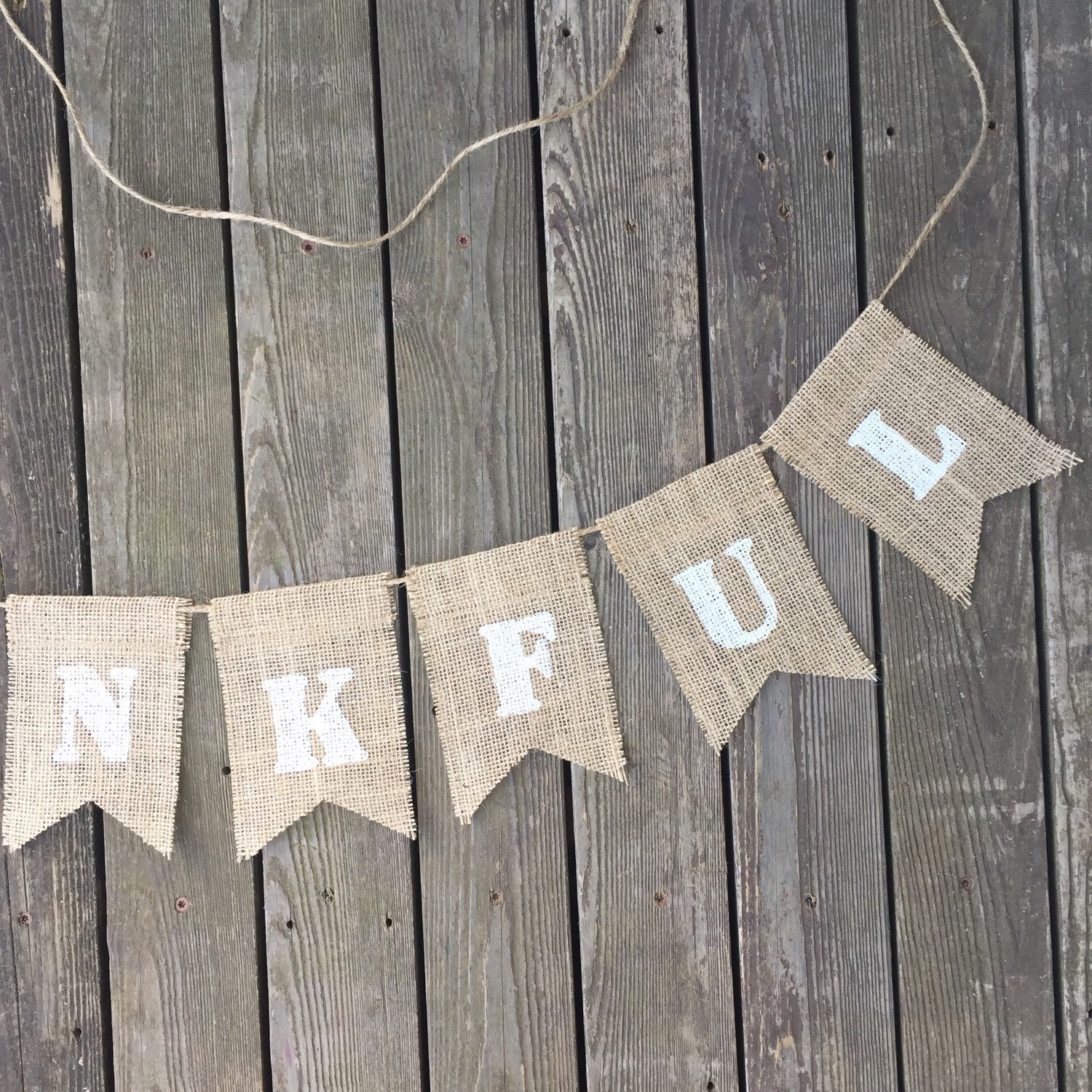 Burlap Thankful Banner - Etsy