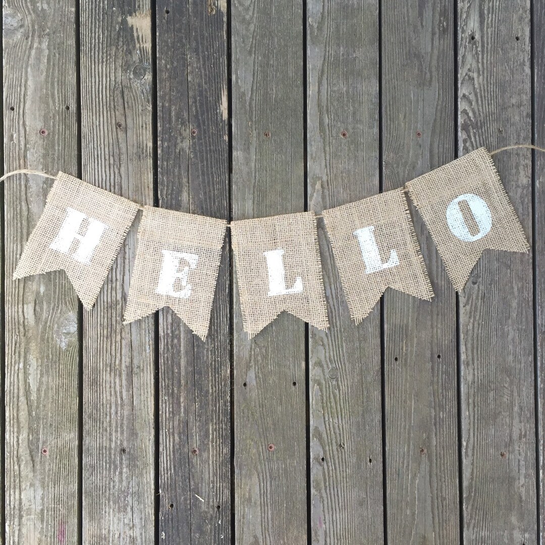 Burlap Hello Banner - Etsy
