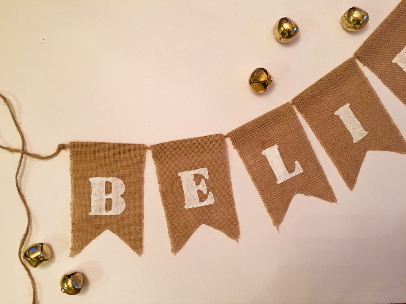 Burlap BELIEVE Banner - Etsy