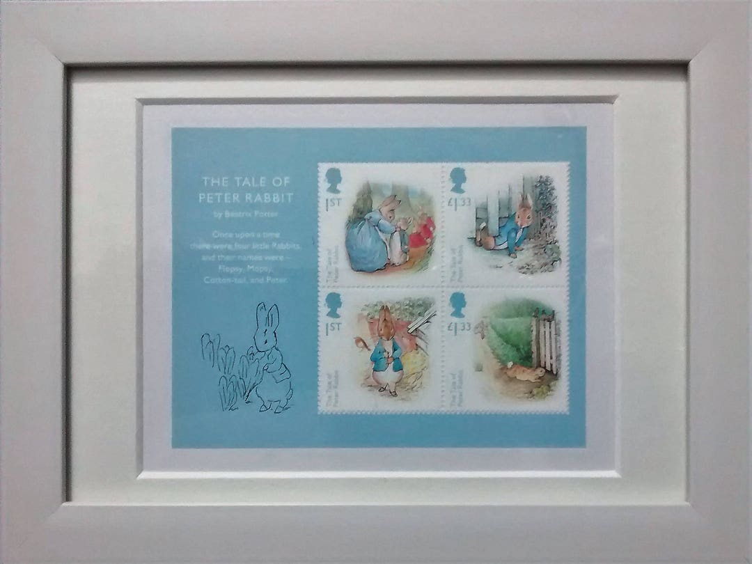 Beatrix Potter, Peter Rabbit Stamps, Mint, Framed for 150th Anniversary ...