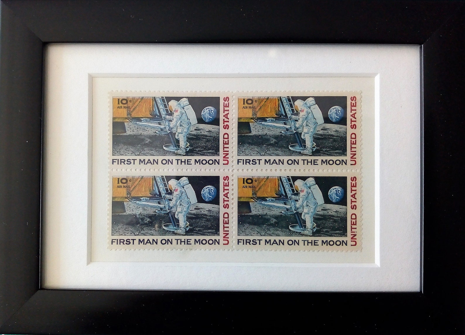 Man on the Moon Apollo 11 Stamps Mint Framed USA 1969 - Etsy