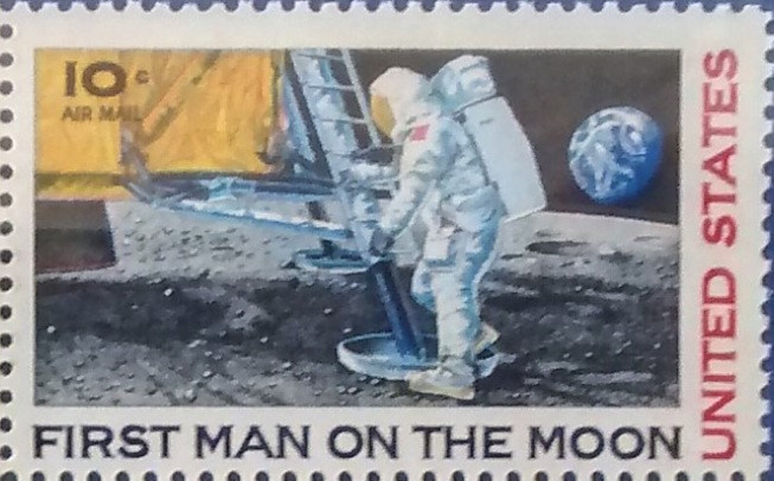 Man on the Moon Apollo 11 Stamps Mint Framed USA 1969 - Etsy