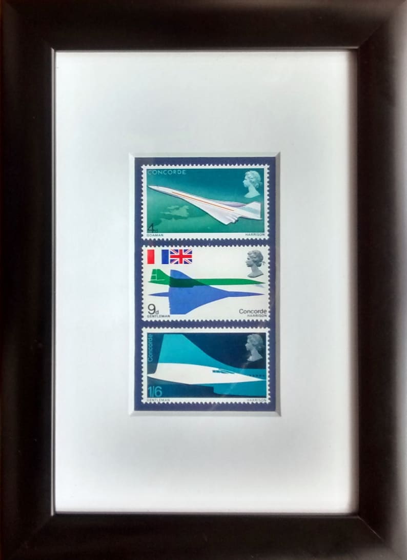 Concorde Stamps, Mint and Framed for the First Flight in 1969 - Etsy