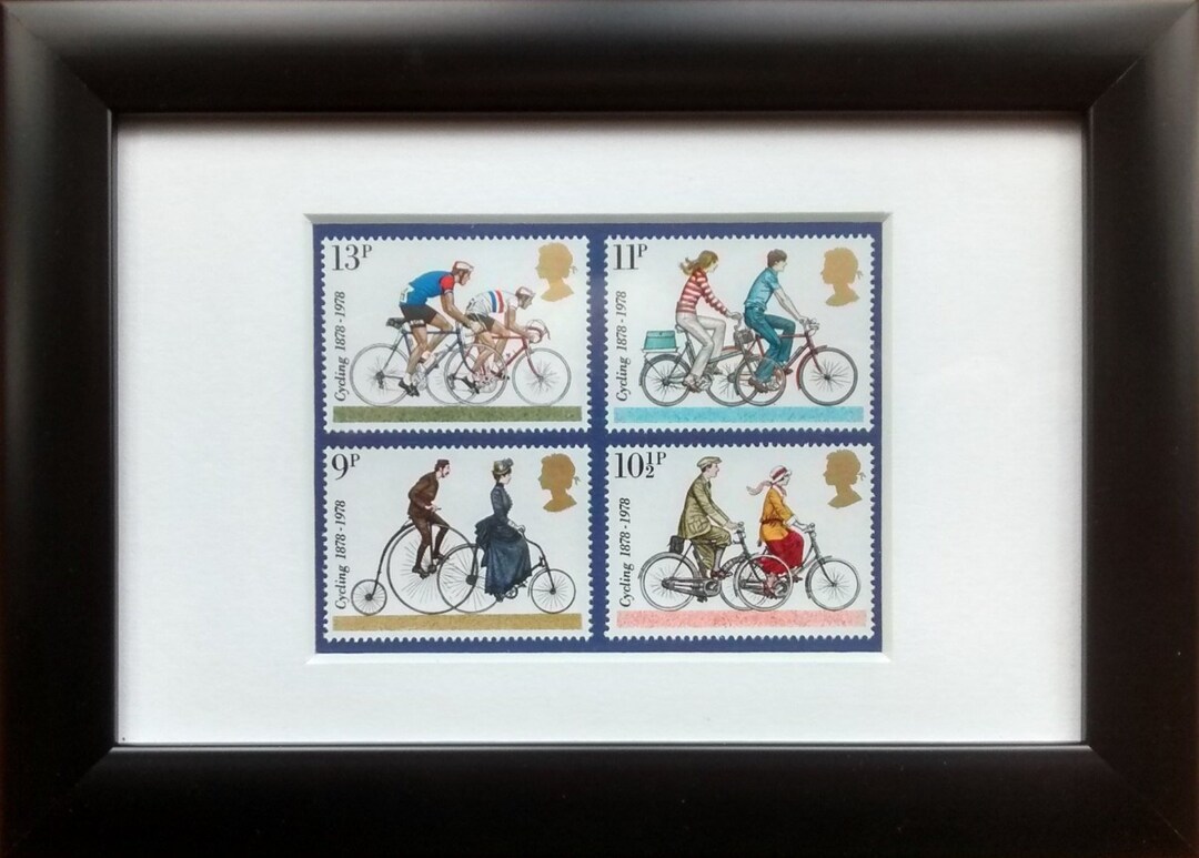Cycling Stamps Framed 1978 - Etsy