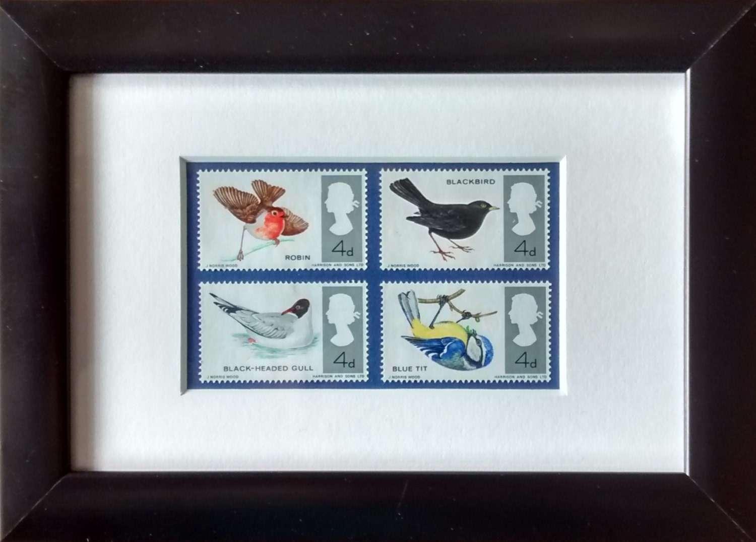 Birds Stamps Framed With Genuine Mint 1966 Stamps - Etsy
