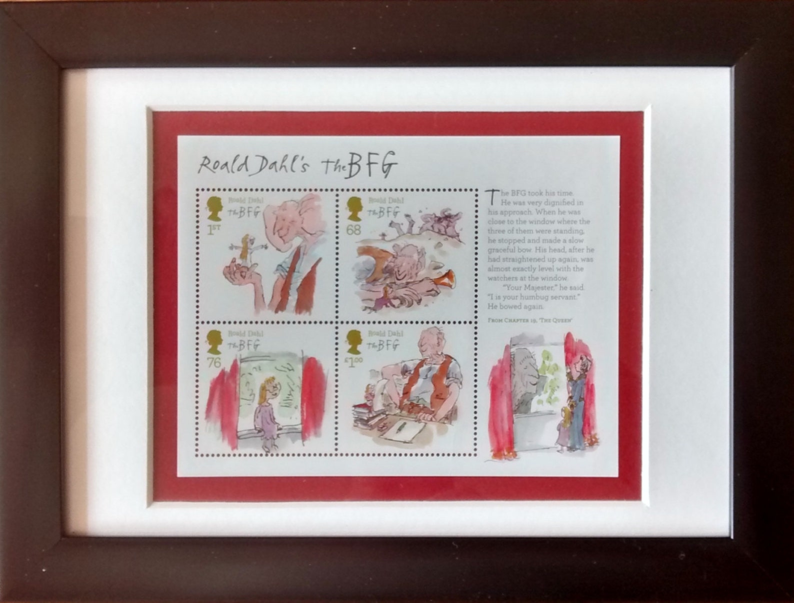 Roald Dahl, the BFG Stamps Framed - Etsy